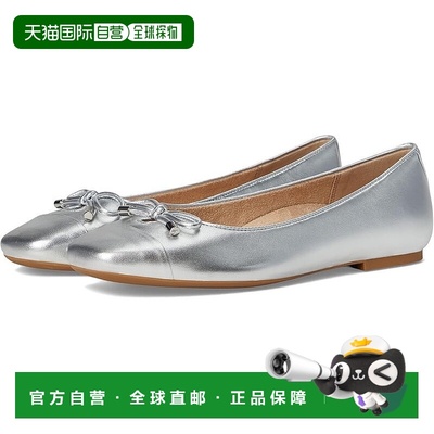 自营Vionic Klara Ballet Flat Women's Silver Leather Square T