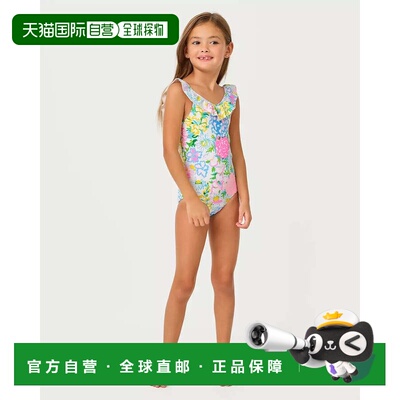 自营lilly pulitzerUPF 50 + 女孩Janah泳衣-多礼来花园 美国奥莱