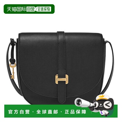 自营 Fossil 女式金刚砂皮革斜挎包 - 黑色 美国奥莱直发手提包