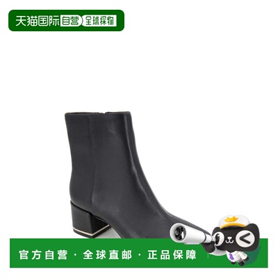 自营Kenneth Cole Edie Boots Women's Black Leather Square Toe