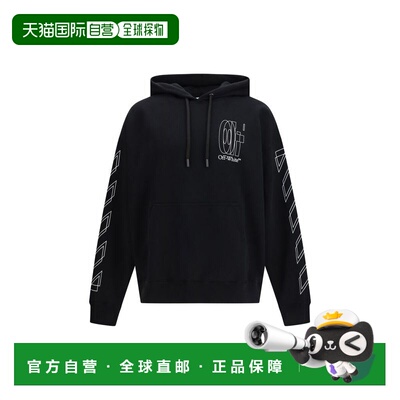自营off-whiteOff- Cotton Men's Sweatshirt - black 美国奥莱直