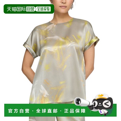 自营Lafayette 148 New York Cuffed Blouse - grey 美国奥莱直发