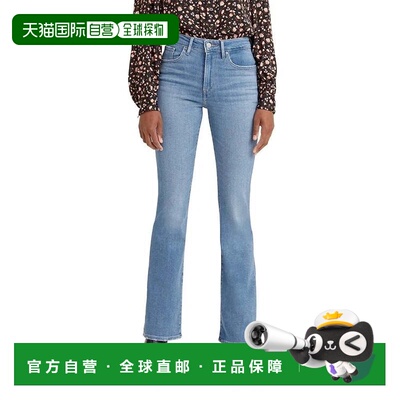 自营Levi's 725牛仔裤女式蓝色牛仔弹力高腰靴腿GBO3564-蓝色 美