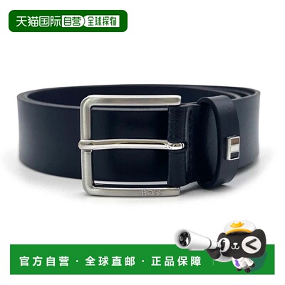 自营Hugo Boss Men's Ther Flag Leather Belt, Navy - navy 美国