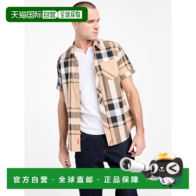 自营guessHertz Plaid Pocket Shirt - pure white multi 美国奥