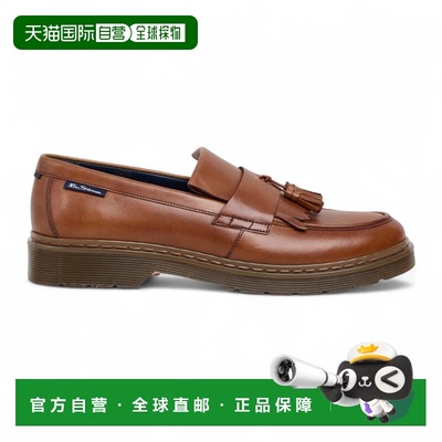 自营Ben Sherman Men's Tan Brown Leather Tassel Loafer Shoes
