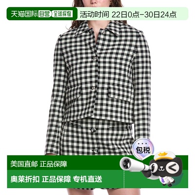 自营Rebecca Taylor Phillipa Check Cropped Wool-Blend Jacket