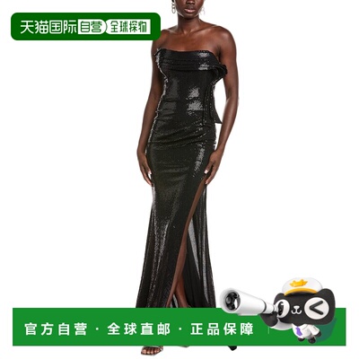 自营issue new york发行纽约礼服-黑色 美国奥莱直发连衣裙长裙