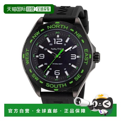 自营Nautica Clearwater Beach黑色硅胶手表-黑色 美国奥莱直发