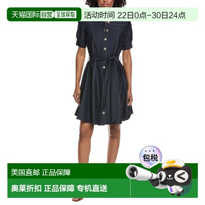 自营Nanette Nanette Lepore Midi Shirtdress - blue 美国奥莱直