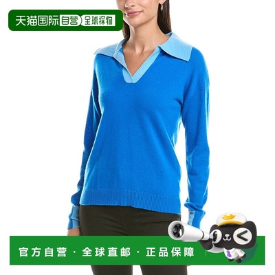 自营InCashmere Polo Cashmere Sweater - blue 美国奥莱直发毛衣