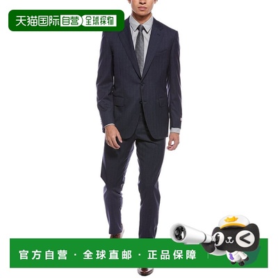 自营Canali 2pc Wool Suit - blue 美国奥莱直发