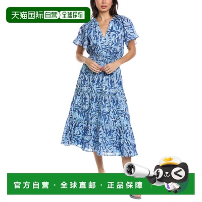 自营ALLISON Elowen Midi Dress - blue 美国奥莱直发