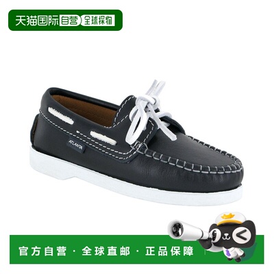 自营Atlanta Mocassin Leather Boat Shoe - black 美国奥莱直发