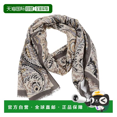 自营Etro-neutrals复杂的佩斯利和花卉图案围巾 美国奥莱直发配饰