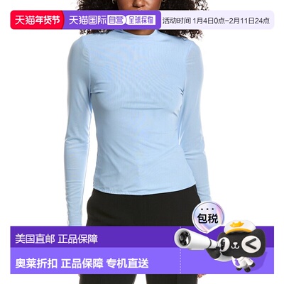 自营Avec Les Filles Mesh Top - blue 美国奥莱直发性感女装上衣