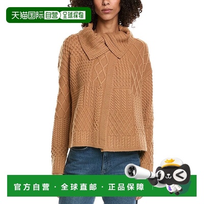 自营InCashmere Mix Cable Stitch Overlap Wool-Blend Cardigan