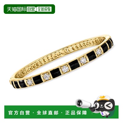 自营Ross-Simons Lab-Grown Diamond and Black Enamel Bangle Br