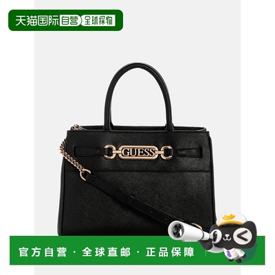 自营guessJayla Satchel - black floral print 美国奥莱直发