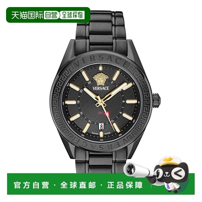 自营versaceV-Code GMT Bracelet Watch - black/black/black 美