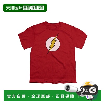 自营 gildanDC Comics Flash Flash 徽标短袖青年 T 恤/T 恤 - 红