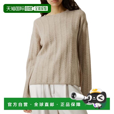 自营lilysilkSemi-Sheer Cable-knit Cashmere Sweater - beige
