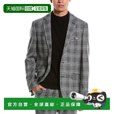 自营paisley & gray佩斯利 & 灰色Dover修身羊毛混纺夹克-黑色 美