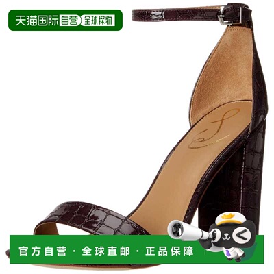自营Sam Edelman Yaro Ankle Strap Sandal Heel Eggplant  E8511