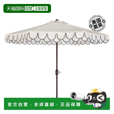 safaviehElegant Valance 9Ft 自动倾斜伞 - 白色/黑色 【美国奥