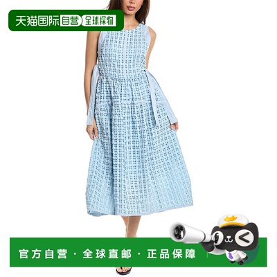 自营 3.1 Phillip Lim 塔夫绸格纹连衣裙 - 蓝色 美国奥莱直发