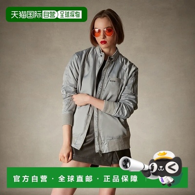 自营members onlyWomen's Satin Bomber Jacket - silver 美国奥