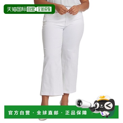 自营NYDJ Plus Teresa Optic White Wide leg Jean - white 美国