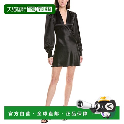 自营 STAUD Rosenda Mini Dress - black 美国奥莱直发连衣裙性感
