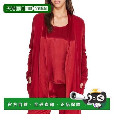 自营PJ Harlow女式Shelby针织休闲开襟羊毛衫-红色 美国奥莱直发