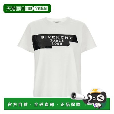 自营Givenchy Women's Tape T-Shirt - white/black 美国奥莱直发