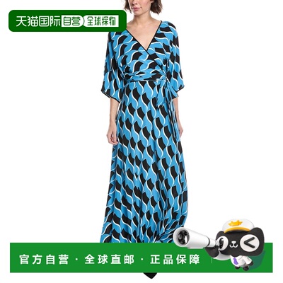 自营Diane von Furstenberg Eloise Maxi连衣裙-蓝色 美国奥莱直