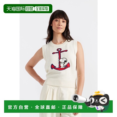 自营 chinti & parker奶油棉史努比锚背心-白色 美国奥莱直发