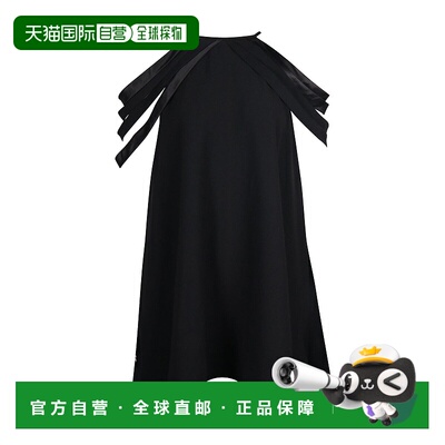 自营Halston 露肩迷你连衣裙（黑色涤纶）-黑色 【美国奥莱】直发