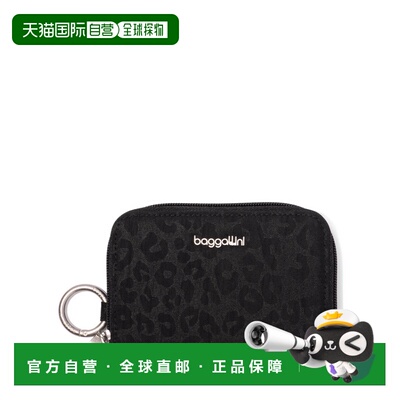 自营baggallini Women's Deluxe Card Case Wallet - black cheet