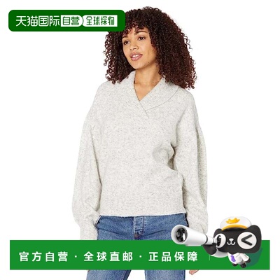 自营madewellMadewwell Vinson毛衣女希瑟灰色披肩套头衫GBO3136-