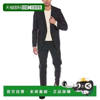 自营BOSS Hugo Boss 2pc Slim Fit Wool Suit - grey 美国奥莱直