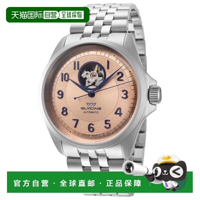 自营Glycine男士战斗经典40mm手表GL0430-银色 美国奥莱直发