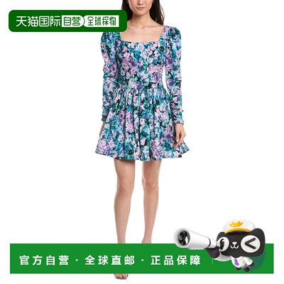 自营Tadashi Shoji Harlym Floral Print Mini Dress - purple 美