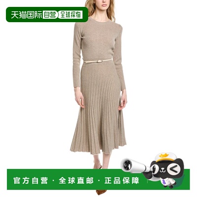 自营Elie Tahari Belted Cashmere Sweaterdress - brown 美国奥