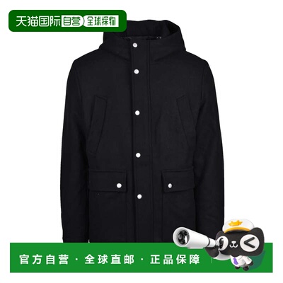 自营jack & jones带绗缝内部和实用口袋的派克大衣-黑色 美国奥莱