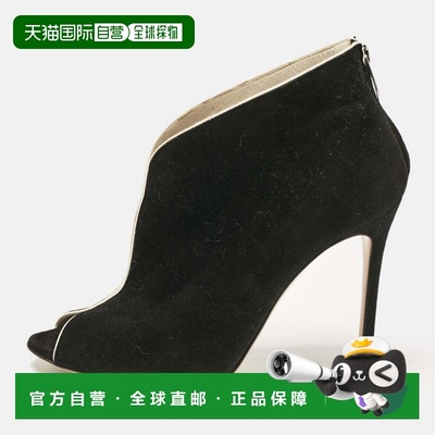 自营Gianvito Rossi Black Suede Vamp Booties - black 美国奥莱