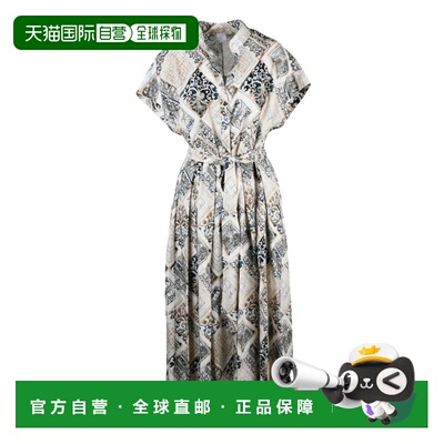 自营eleventyBeige Blue Linen Shirt Dress - grey 美国奥莱直发
