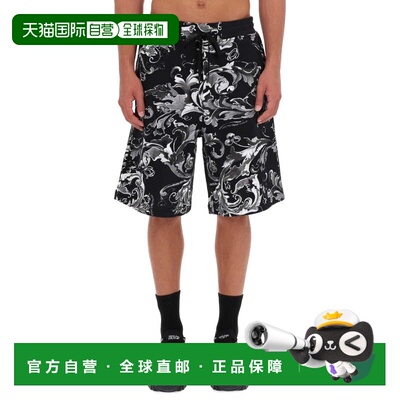 自营versace jeans coutureBaroque Patterned Cotton Shorts - b