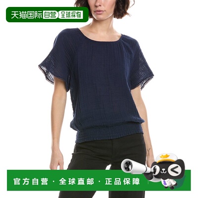 自营Michael Stars Freema Smocked Top - blue 美国奥莱直发