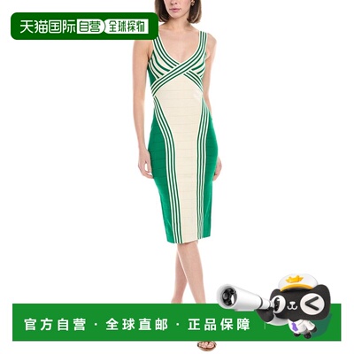 自营 Elisabetta Franchi绷带护套连衣裙-绿色 美国奥莱直发吊带